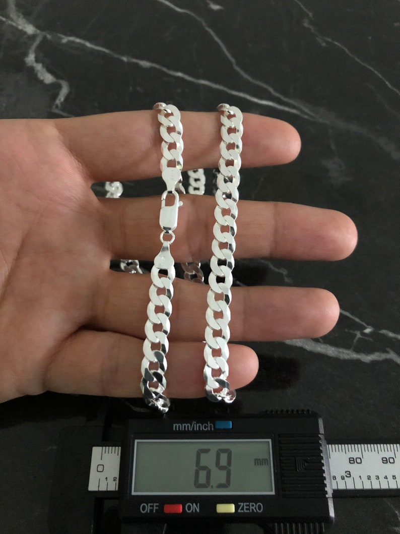 Solid 925 Sterling Silver Curb Chain Necklace Solid Curb Link - Etsy