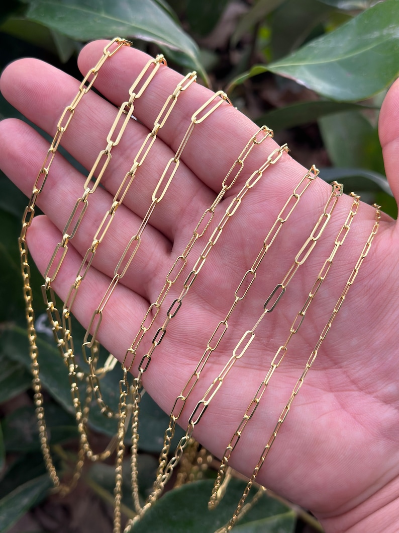 Gold Chain Paperclip Necklace Women's Solid Silver PAPER - Etsy