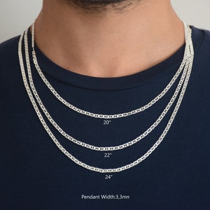 Mariner Chains 925 Sterling Silver Mens and Women Flat Mariner Link ...