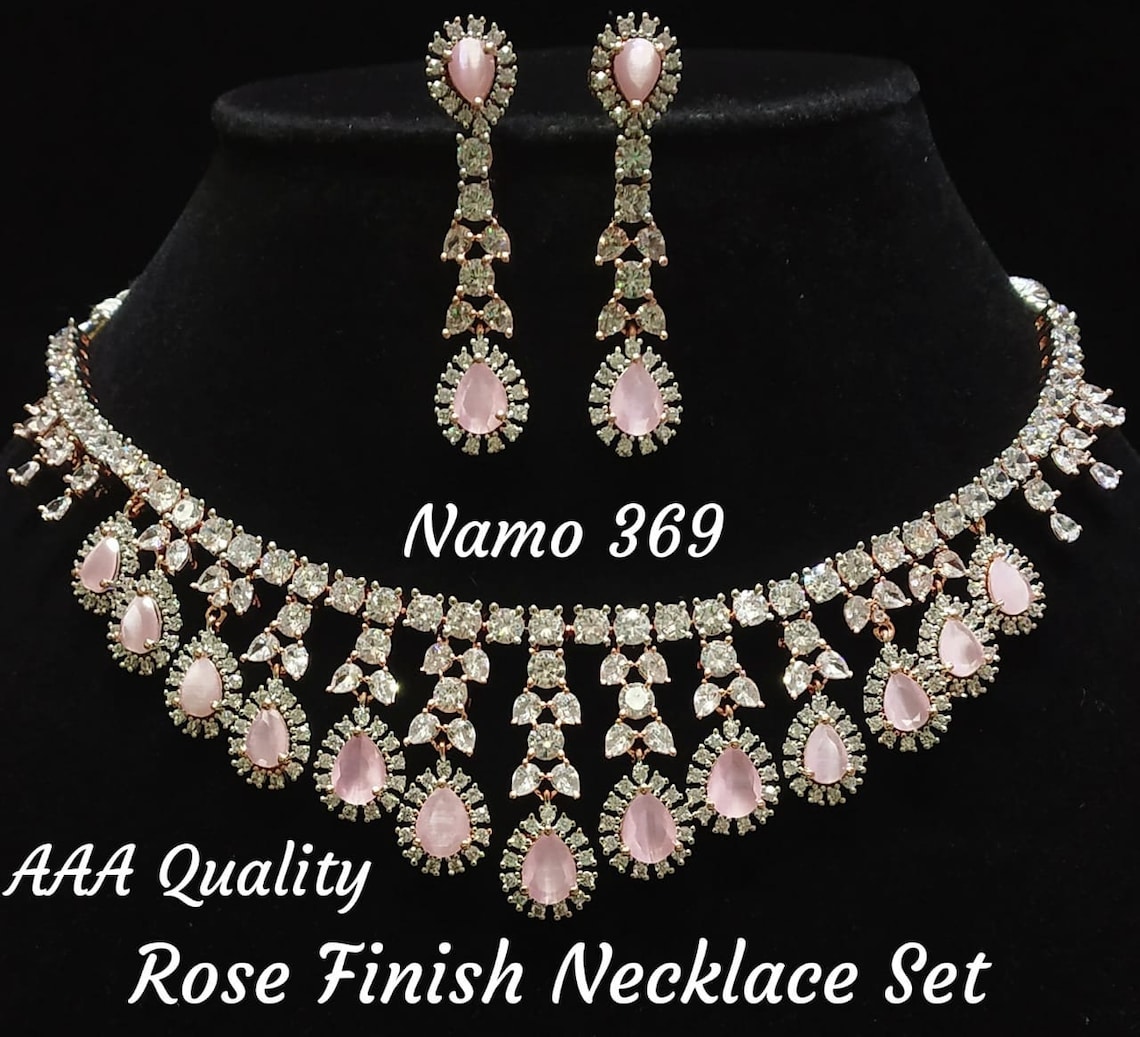 Beautiful American Diamond Necklace Set Bridal Necklace Set - Etsy