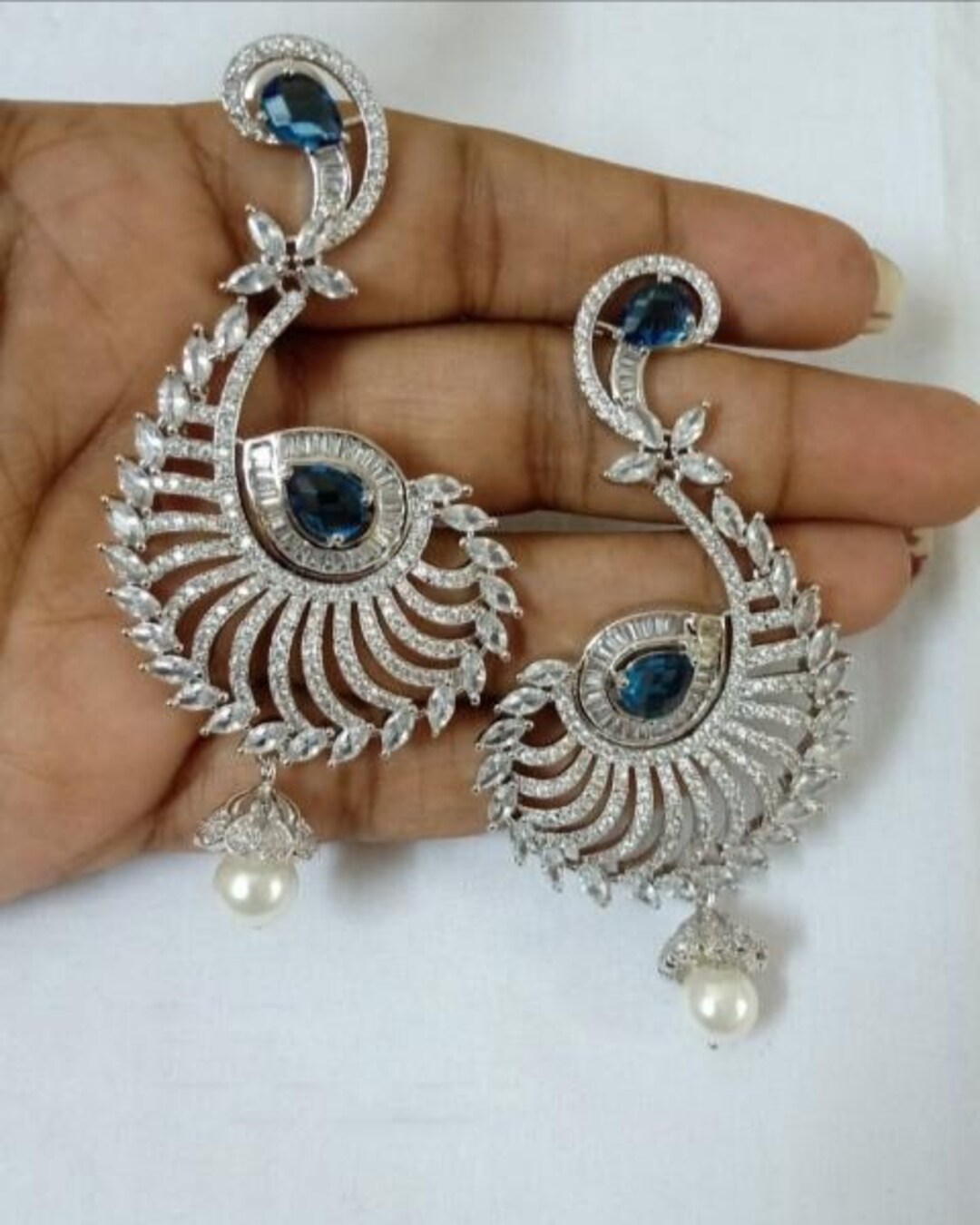 CZ Bridal Earring/cubic Zirconia Earring/trendy/ethnic Earring/american ...