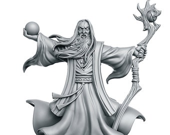 Azure Wizard Ice Mage Frozen Tundra 28mm Dnd Miniatures for Tabletop ...