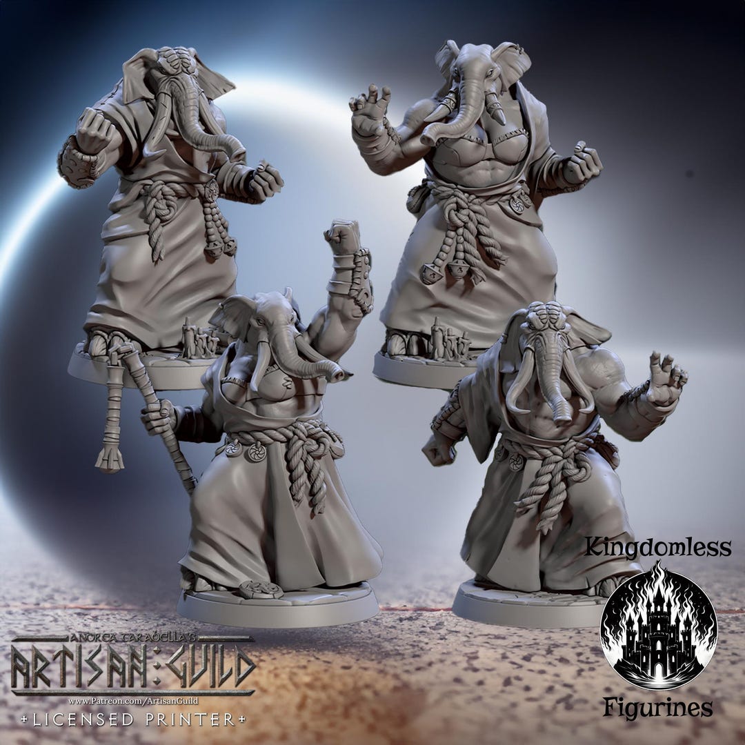 Elephant Priests Dnd Miniature, Tabletop RPG Dnd Mini, D&D Figurines ...