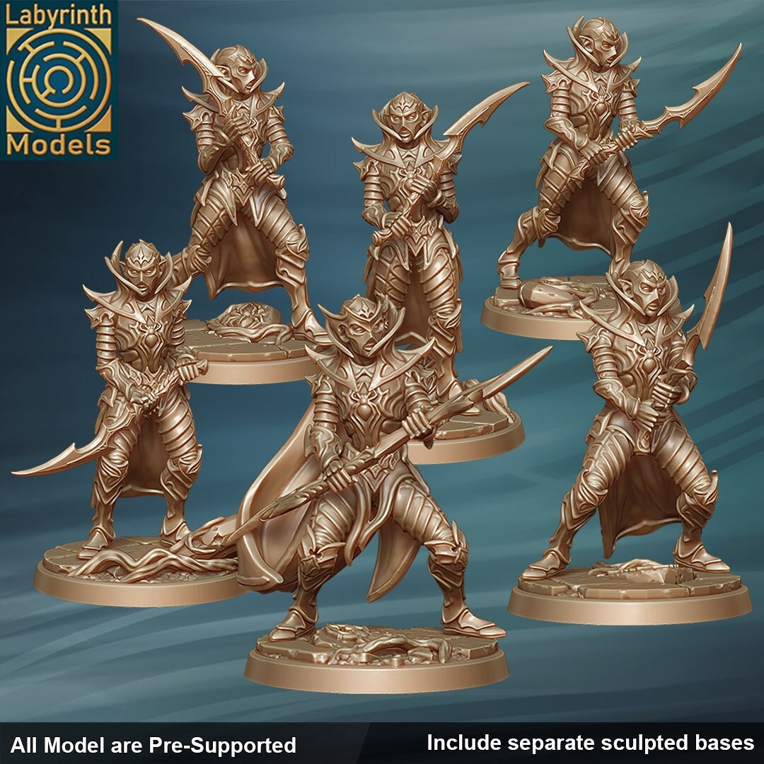 Dark Elf Warriors Dnd Miniature, Tabletop RPG Dnd Mini, D&D Figurines ...