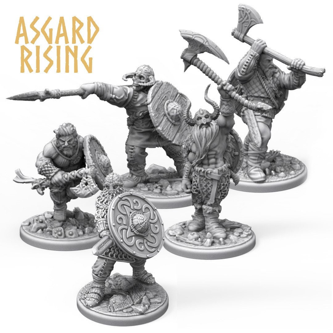 Viking Shieldmen DND Miniature | Dnd Tabletop RPG Mini | D&D Figurines ...