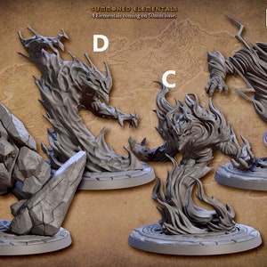 Summoned Elementals Dnd Miniature | Tabletop RPG Dnd Mini | D&D ...