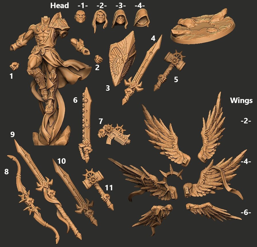 Paladin Angel Epic Boss Dnd Miniature Tabletop RPG Dnd Mini - Etsy