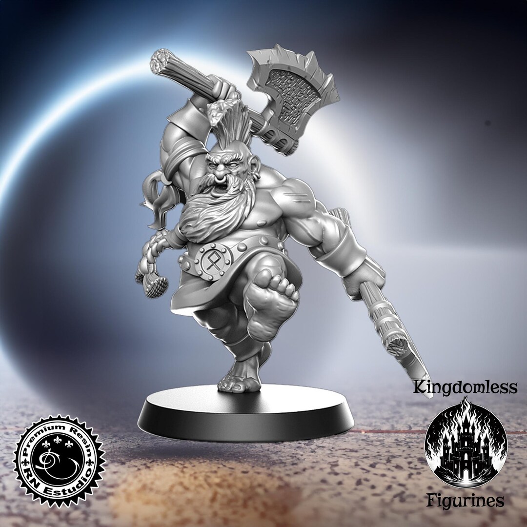 Dwarf Beserker Mini | Dnd Tabletop RPG Miniature | D&D Figurines ...