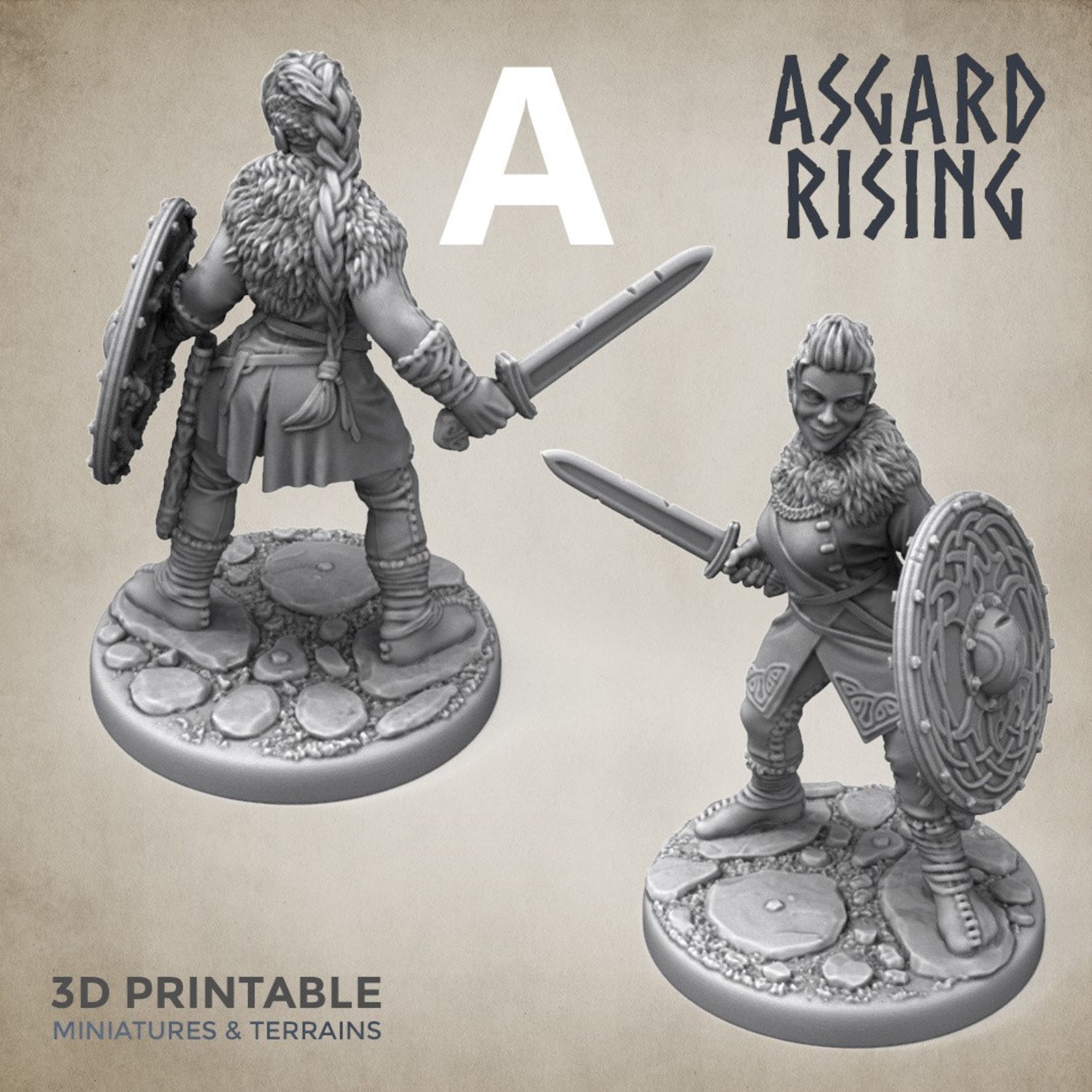 Viking Shield Maidens Miniature | Asgard Rising, Dnd Tabletop RPG - Etsy