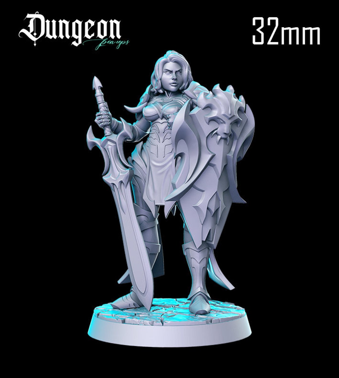 Dungeon Dark Knight Pinup Dnd Miniature, Tabletop RPG Dnd Mini, D&D ...