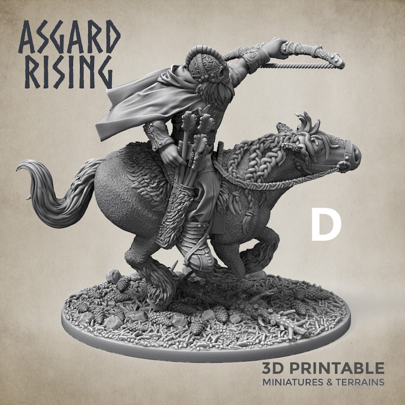 Viking Horse Rider Mini Dnd Tabletop RPG Miniature D&D - Etsy