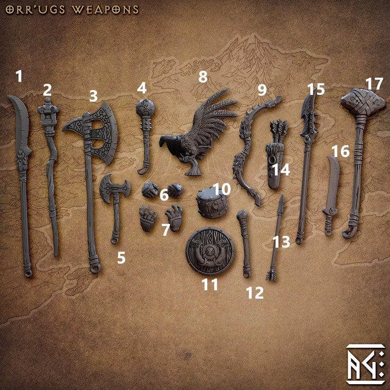 Nomad Orr'ugs Miniature Set, Dnd, Pathfinder RPG Tabletop, Artisan ...