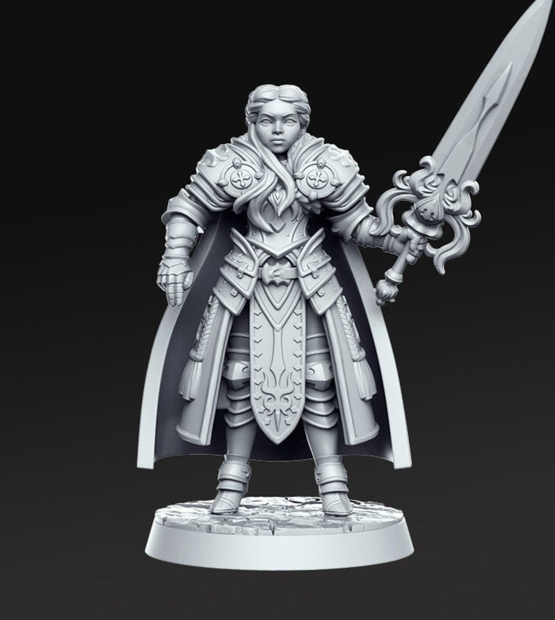 Female Knight Dnd Miniature Tabletop RPG Dnd Mini D&D - Etsy