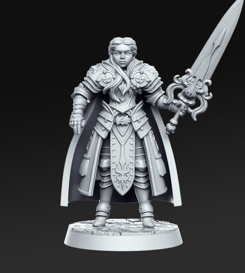 Female Knight Dnd Miniature Tabletop RPG Dnd Mini D&D - Etsy