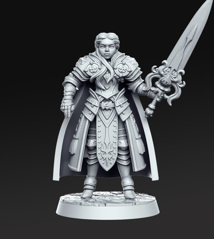 Female Knight Dnd Miniature Tabletop RPG Dnd Mini D&D - Etsy