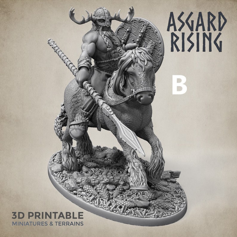 Viking Horse Rider Mini Dnd Tabletop RPG Miniature D&D - Etsy