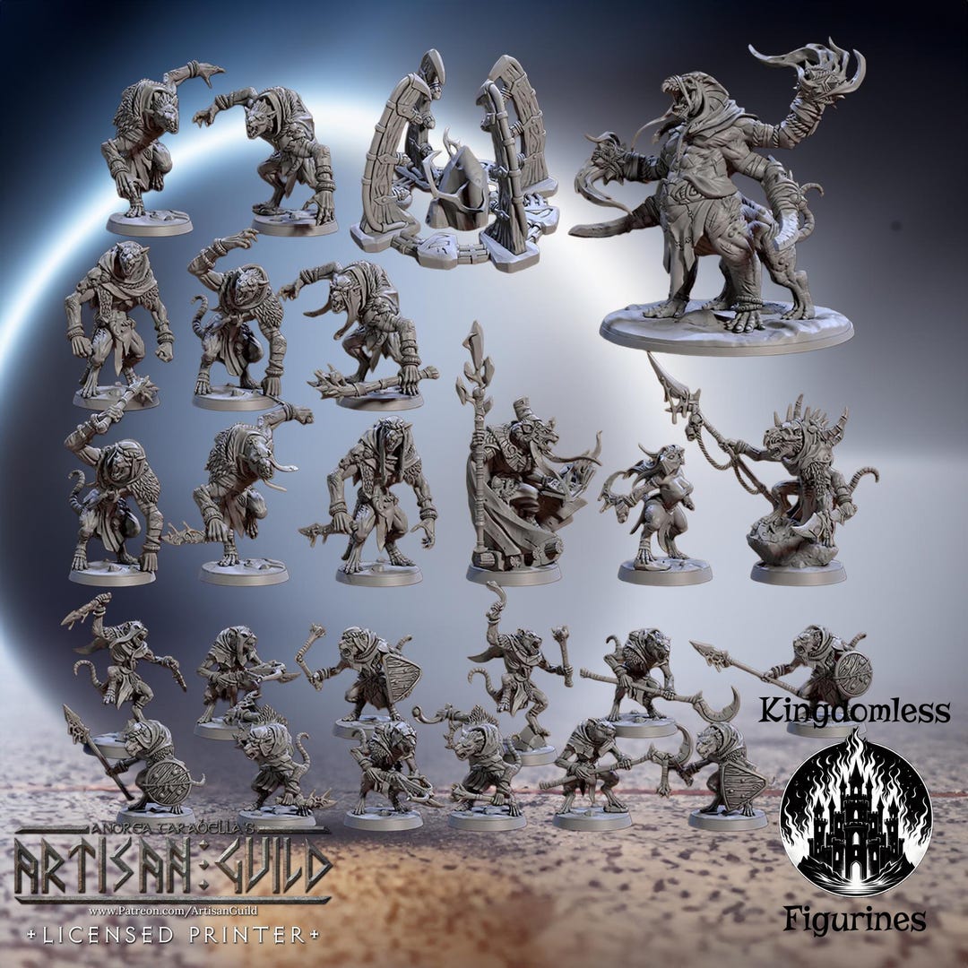 Sandfang Ratkin Miniature Set | Artisan Guild Dnd RPG Miniatures - Etsy