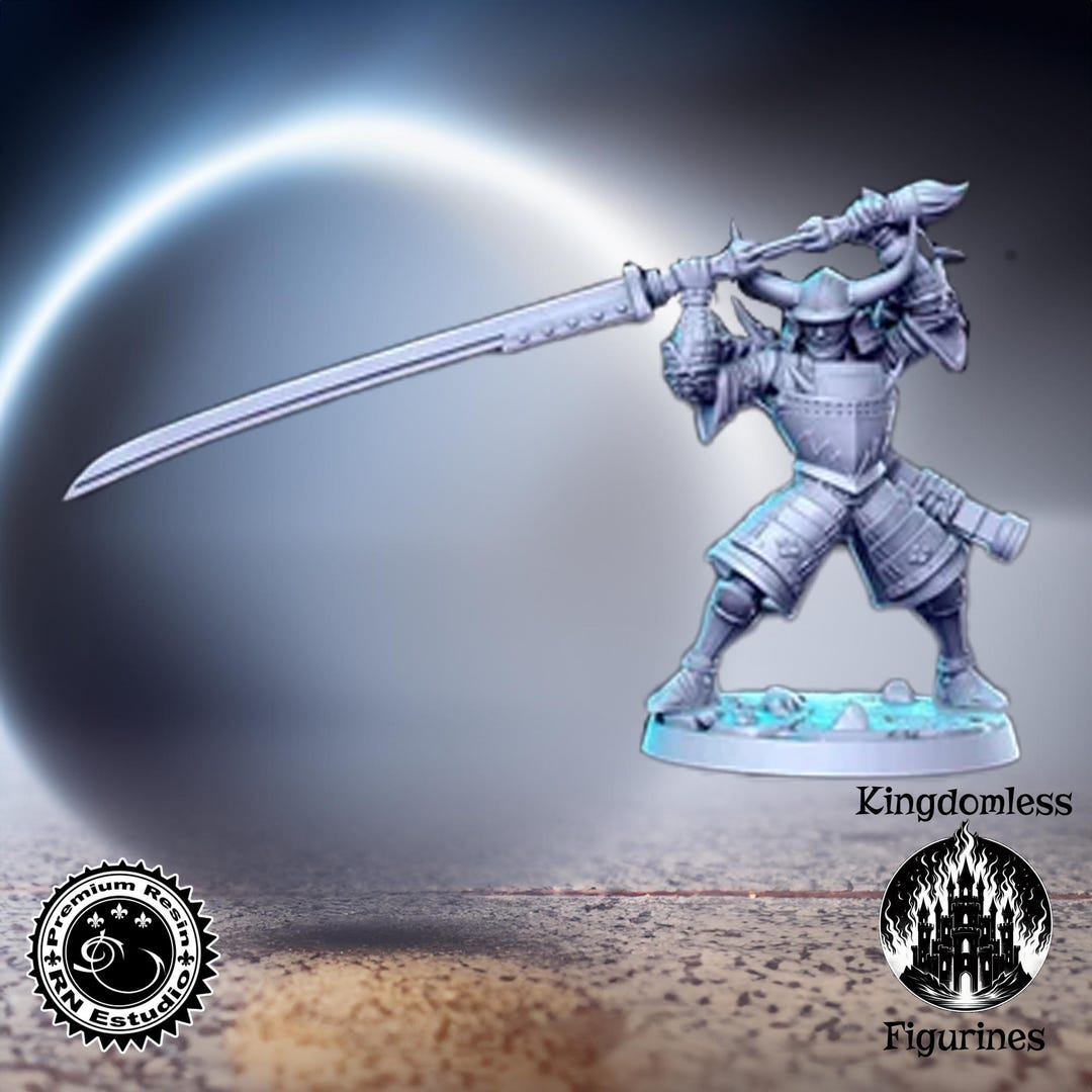 Samurai Warrior Miniature, Nodachi Sword, Resin RPG Mini, RN Estudio - Etsy