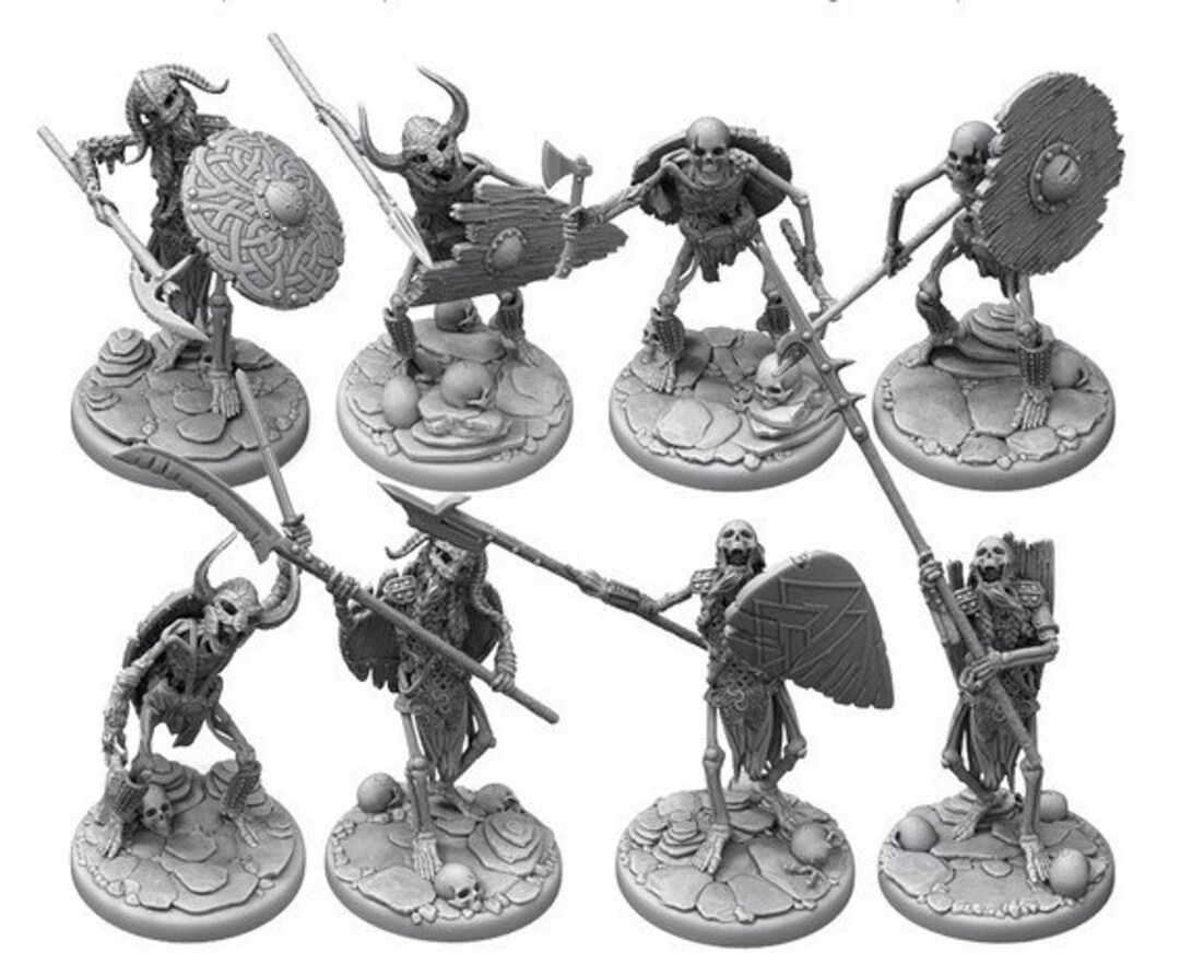 Dnd Undead Skeleton Warrior Mini Tabletop RPG Miniature D&D Figurines ...