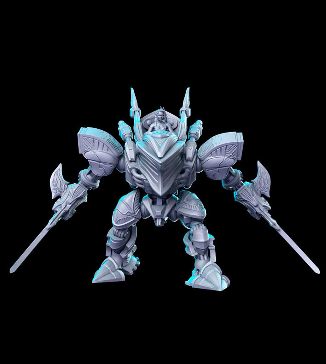 Samurai Mech With Pilot Dnd Miniature, Tabletop RPG Dnd Mini, D&D ...