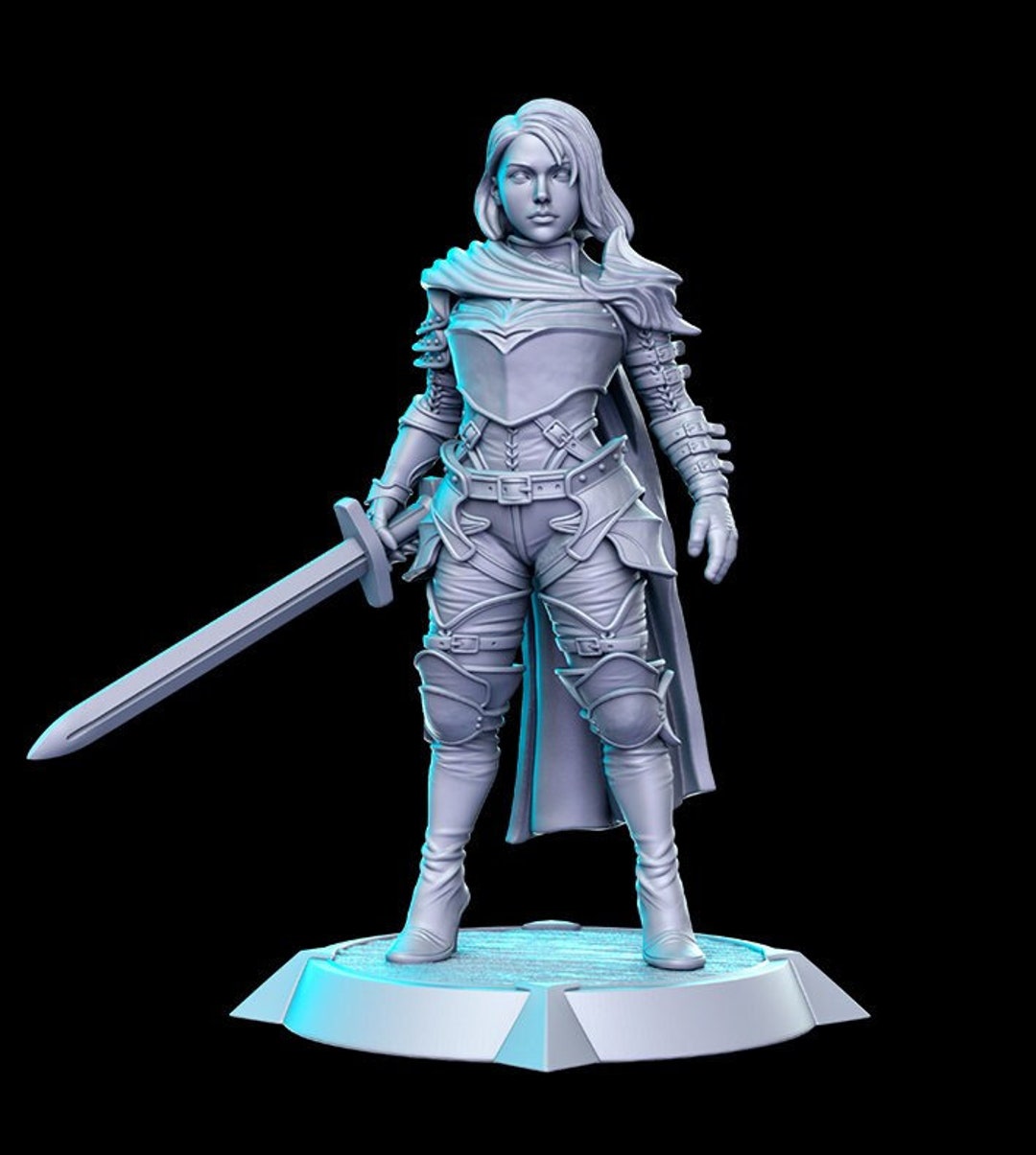 Female Swordswoman Dnd Miniature, Tabletop RPG Dnd Mini, D&D Figurines ...