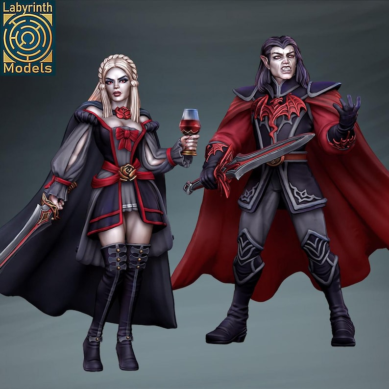 Vampire Miniatures Full Set: Labyrinth Models, Dnd RPG Figures - Etsy