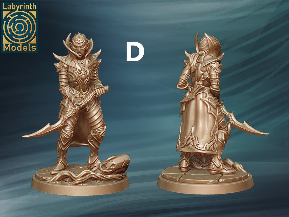 Dark Elf Warriors Dnd Miniature Tabletop RPG Dnd Mini D&D - Etsy