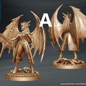 Winged Dark Valkyrie Miniature, Dnd Tabletop RPG, Labyrinth Models - Etsy