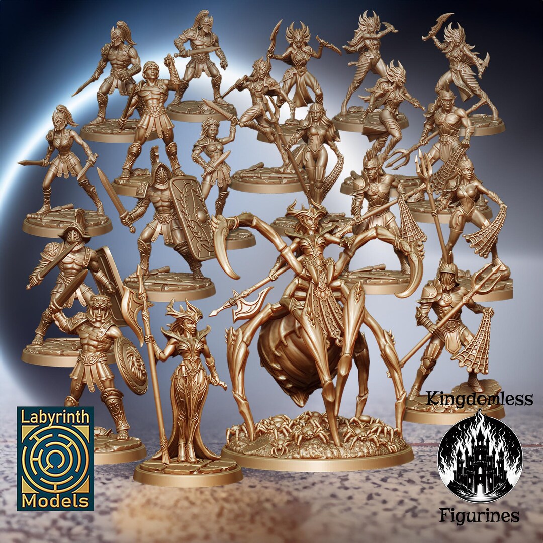 Gladiators Vol 1 Dnd Miniature Set, Labyrinth Models Resin Miniatures ...