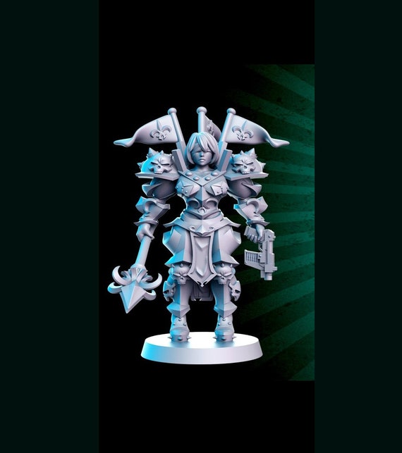 SciFi Warrior Nun Female DnD Miniature Set D&D Figurines Tabletop RPG ...