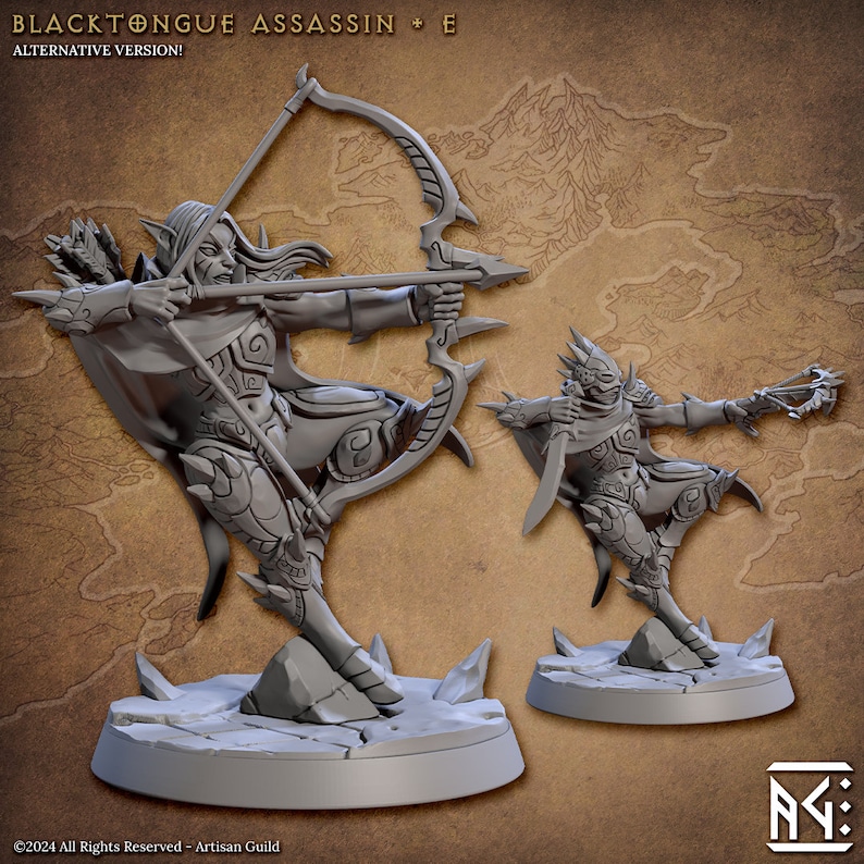 Dark Elf Assassin Miniature | Artisan Guild Dnd RPG Figurine - Etsy