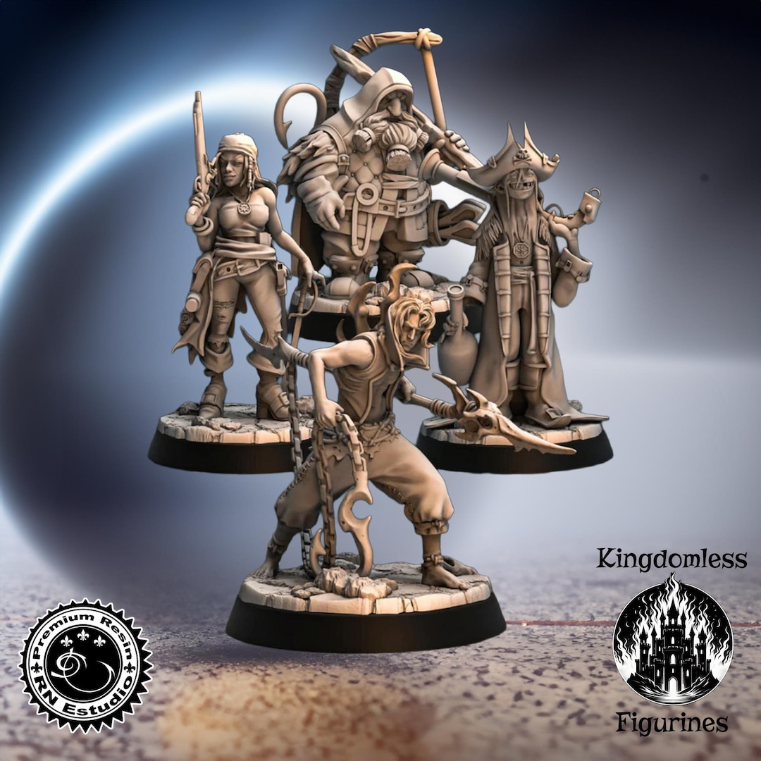 Pirate Team Dnd Miniatures, Resin Tabletop RPG Figures, RN Estudio - Etsy