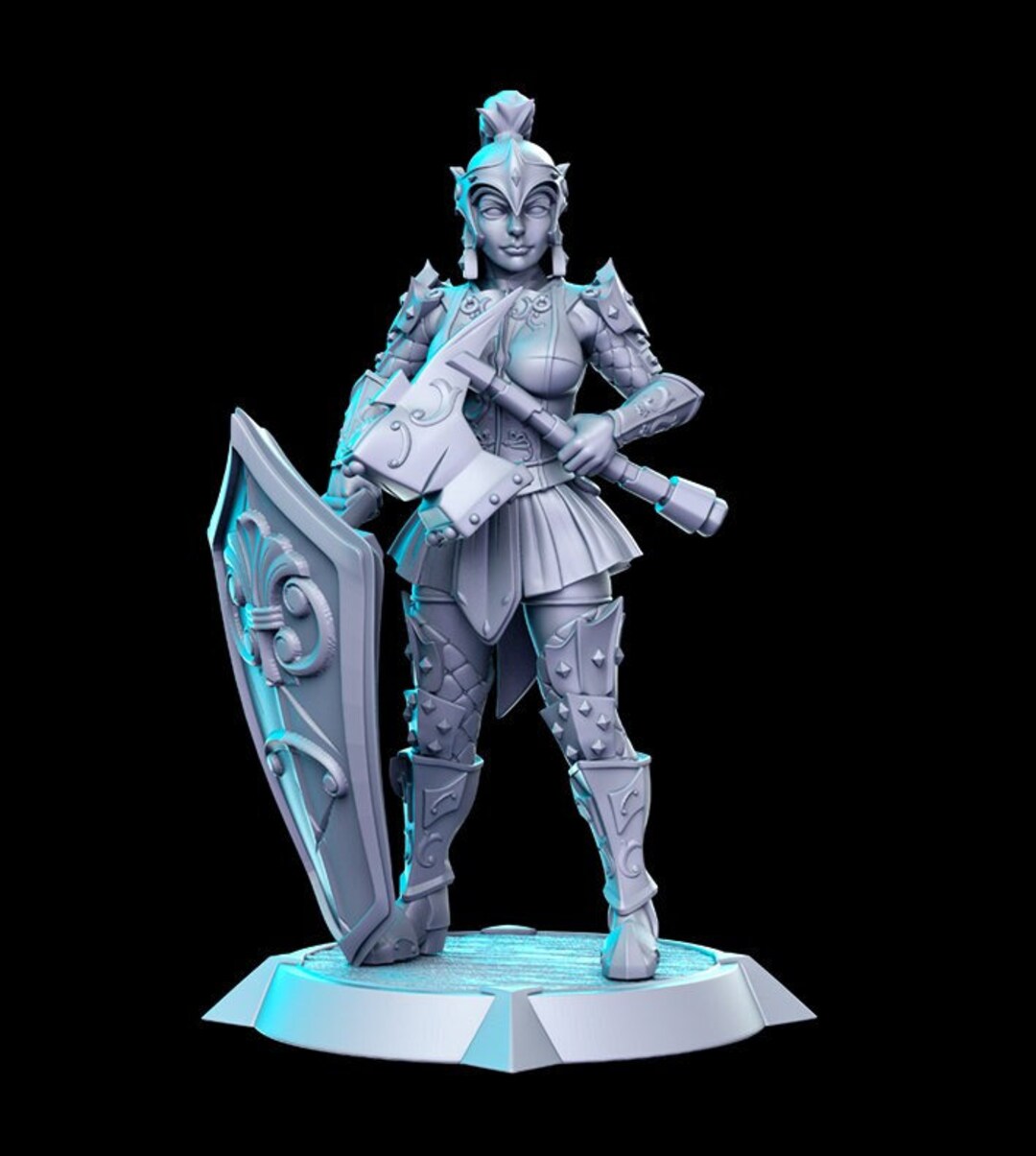 Female Knight Dnd Miniature, Tabletop RPG Dnd Mini, D&D Figurines ...