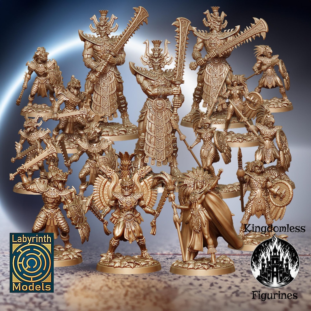Aztlan Dynasty Full Set, Gray Resin Dnd Miniatures, Tabletop RPG ...