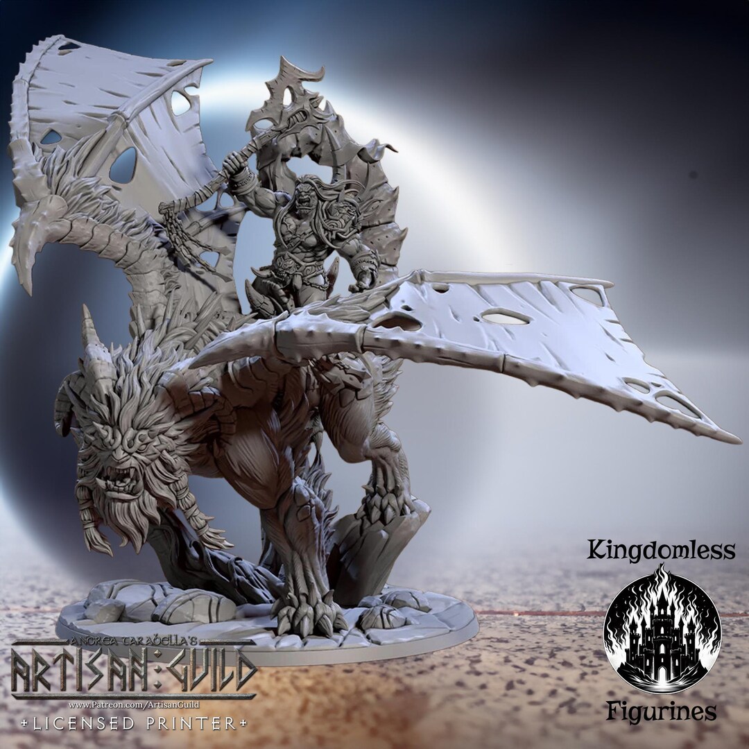 Manticore Rider Miniature: Epic Dnd Tabletop RPG Figurine, Artisan ...