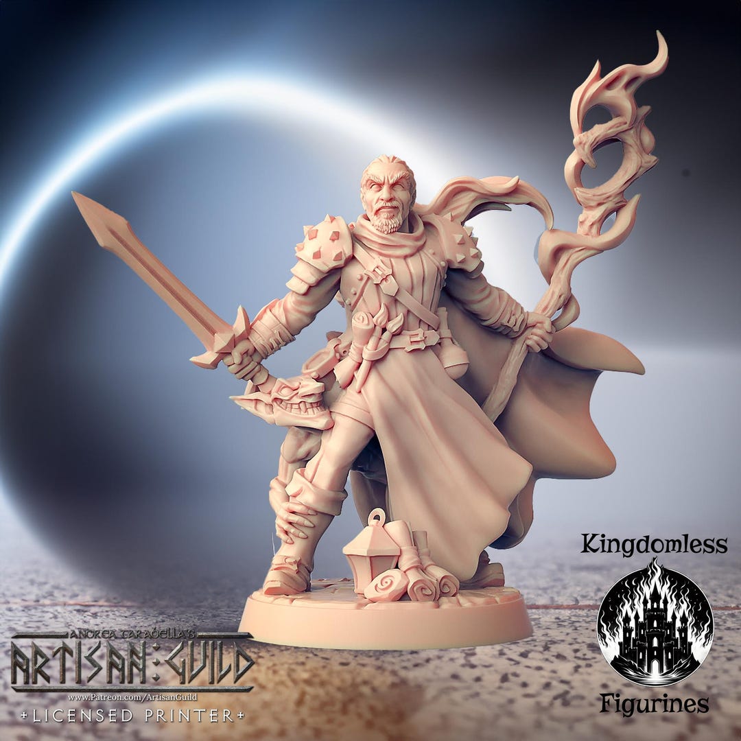 Artisan Guild Human Wizard Miniature: Dnd Mage, Pathfinder RPG Figure ...