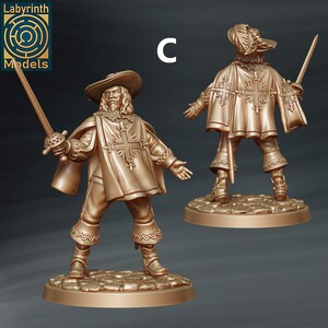 Musketeer Swordsmen Dnd Miniature, Tabletop RPG Dnd Mini, D&D Figurines ...