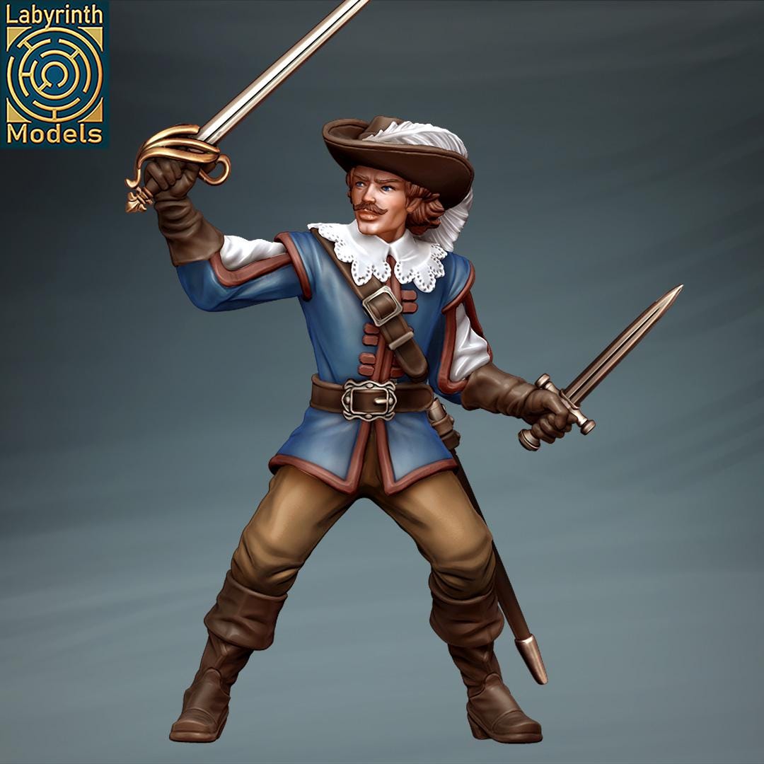 The Three Musketeers Dnd Miniature Set: Tabletop RPG Miniatures ...
