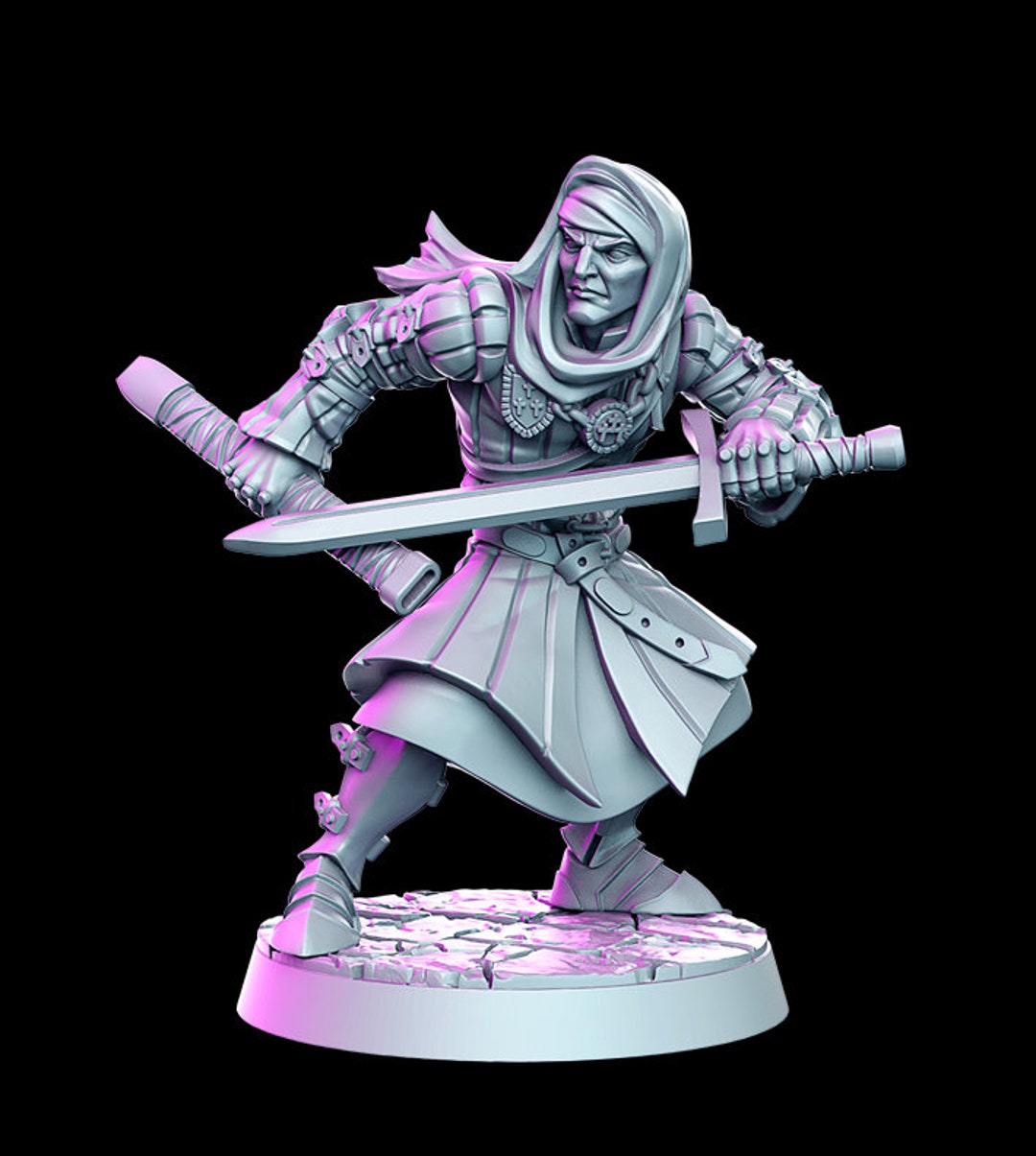 Male Human Blademaster Dnd Miniature Tabletop RPG Dnd Mini D&D Figurines Fantasy Gaming and ...