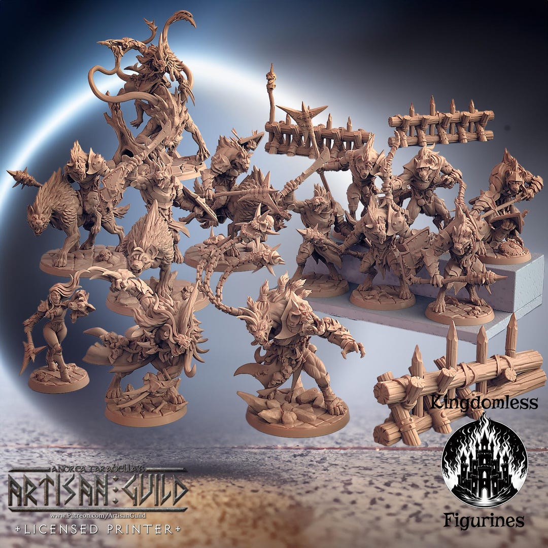 Bonegnasher Gnolls Miniature Set | Artisan Guild Dnd RPG Miniatures - Etsy