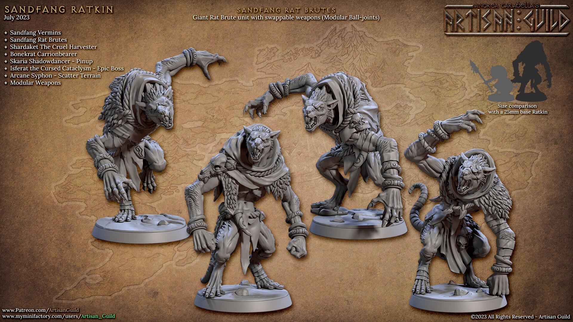 Sandfang Ratkin Miniature Set | Artisan Guild Dnd RPG Miniatures - Etsy