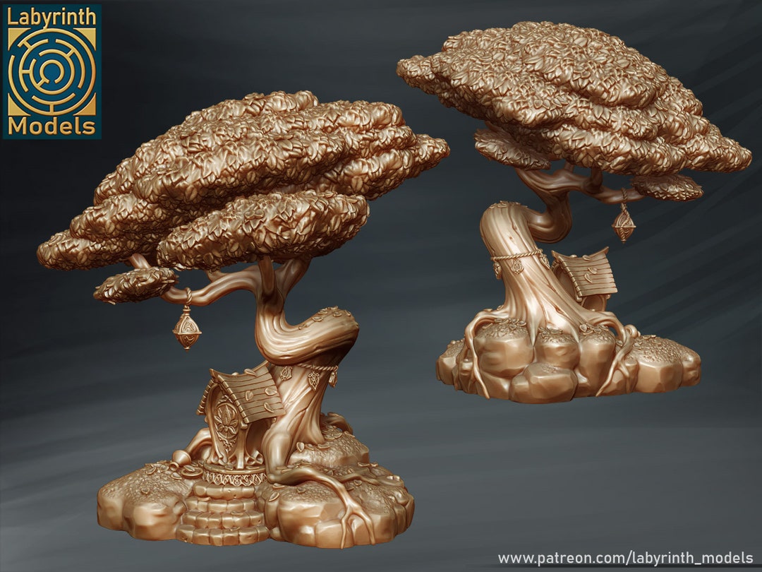 Large Tree Shrine Terrain Dnd Miniature, Tabletop RPG Dnd Mini, D&D ...