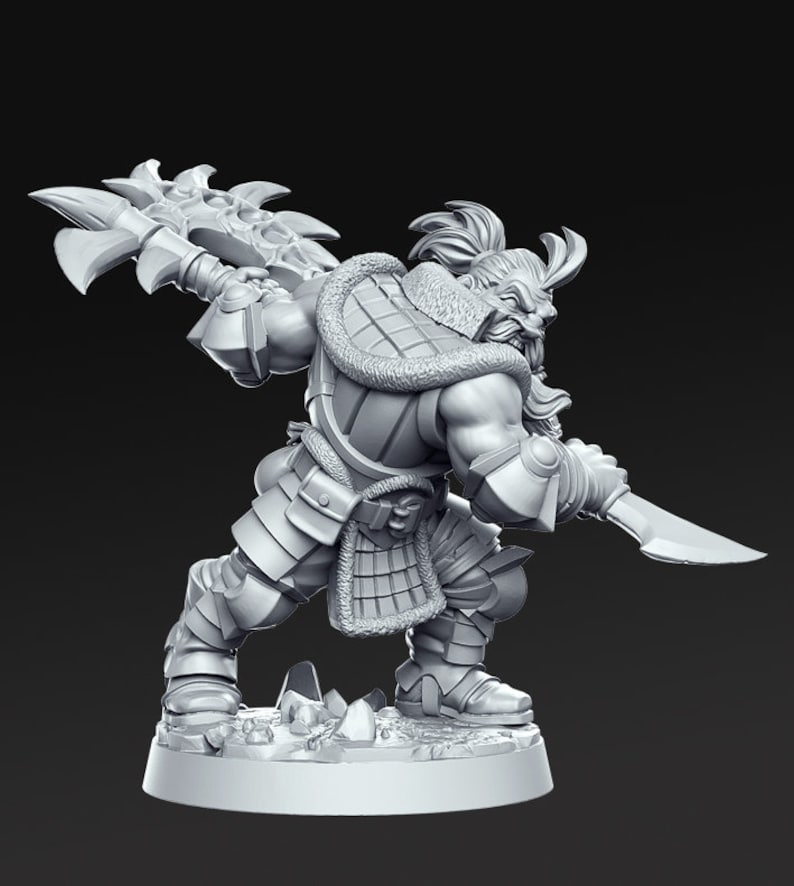 Dwarf Barbarian Dnd Miniature Tabletop RPG Dnd Mini D&D - Etsy