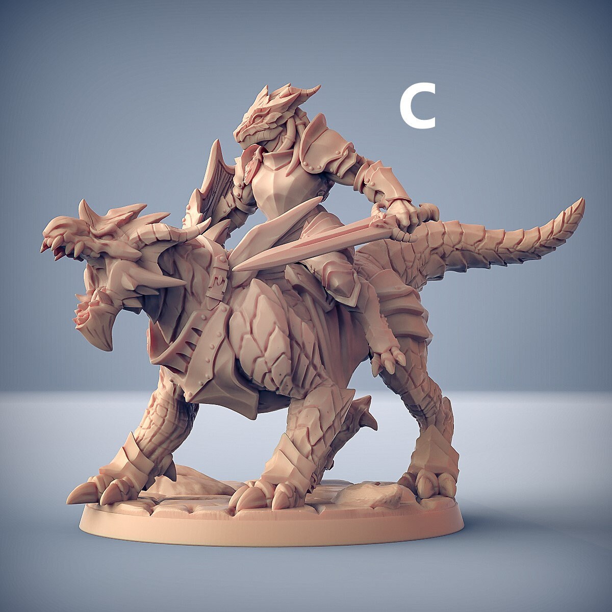 DnD Dragonkin Rider Mini Tabletop RPG Miniature D&D | Etsy