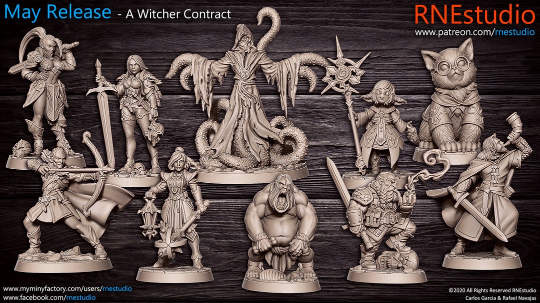 A Witch Contract Set Dnd Miniature, Tabletop RPG Dnd Mini, D&D ...