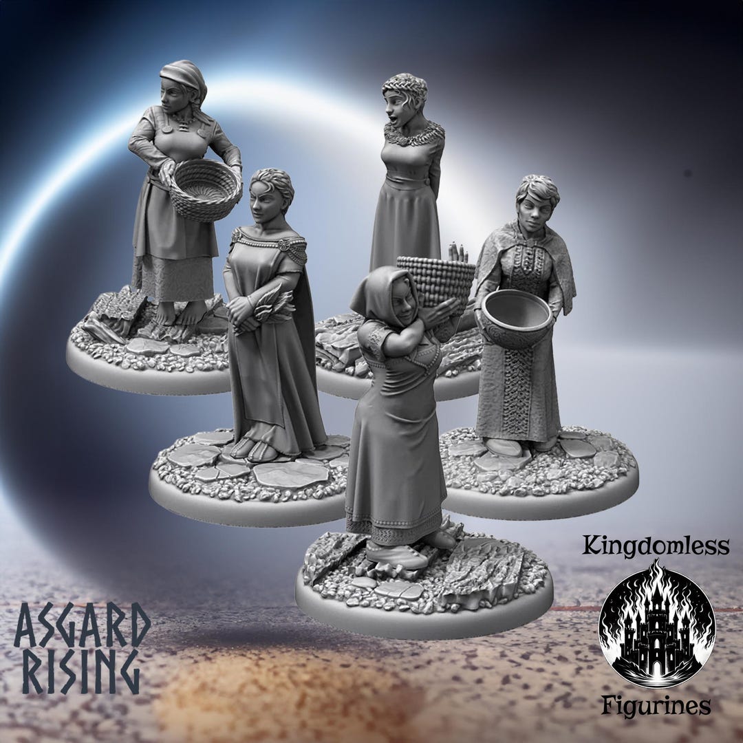 Female Viking Villager Miniature: DND Tabletop RPG Mini, Asgard Rising ...