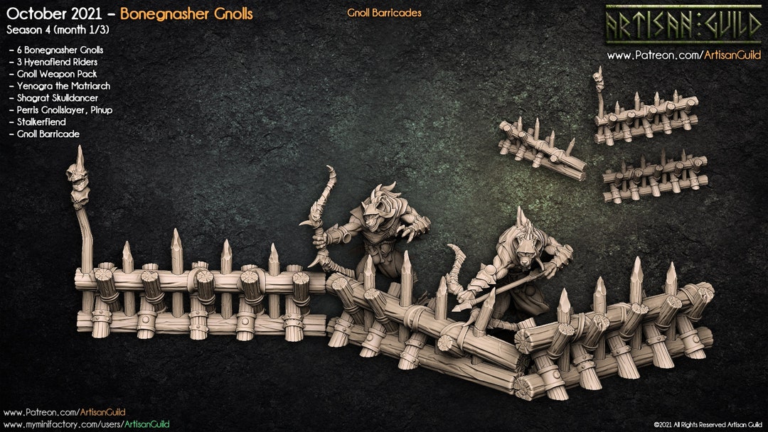 Gnoll Wooden Barricade Set Dnd Miniature Tabletop RPG Dnd Mini D&D ...