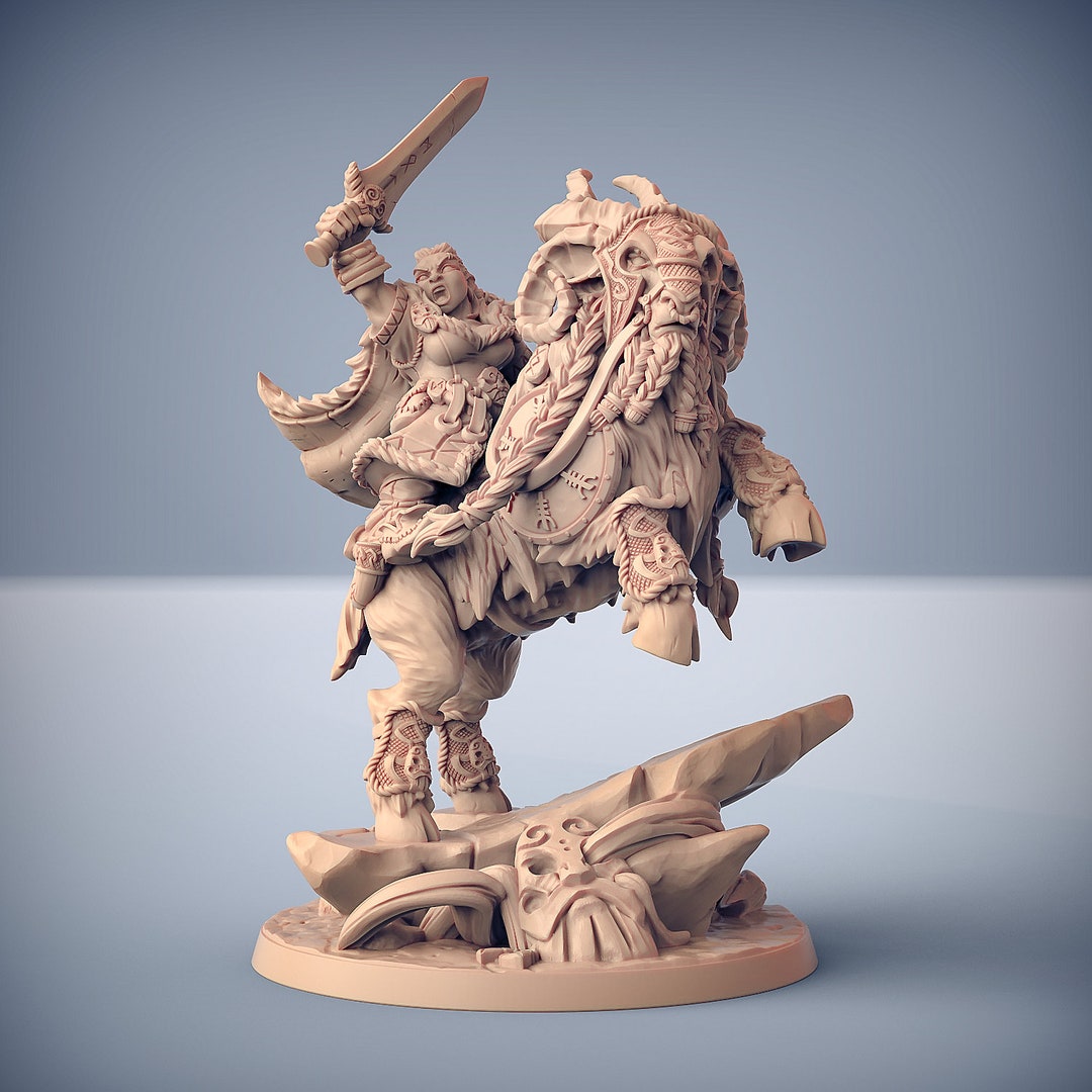 Dwarven Champion Ram Rider Dnd Miniature | Tabletop RPG Dnd Mini | D&D ...