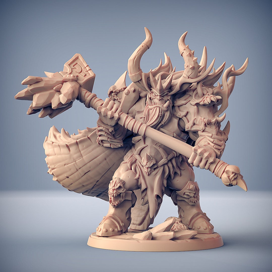 Ogre Barbarian Mini Dnd Tabletop RPG Miniature D&D Figurines Pathfinder ...