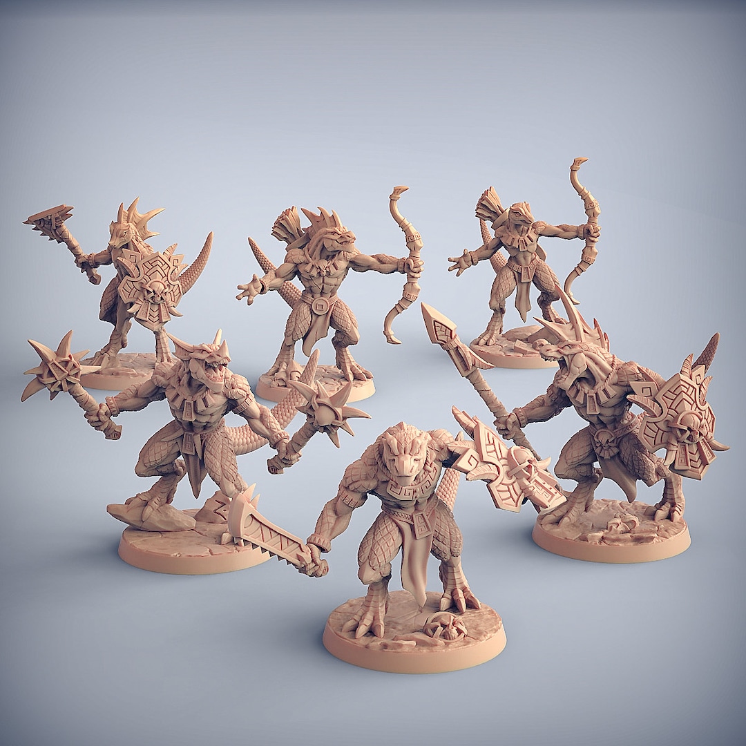 Lizardfolk Fighter Mini Dnd Tabletop RPG Miniature D&D Figurines ...